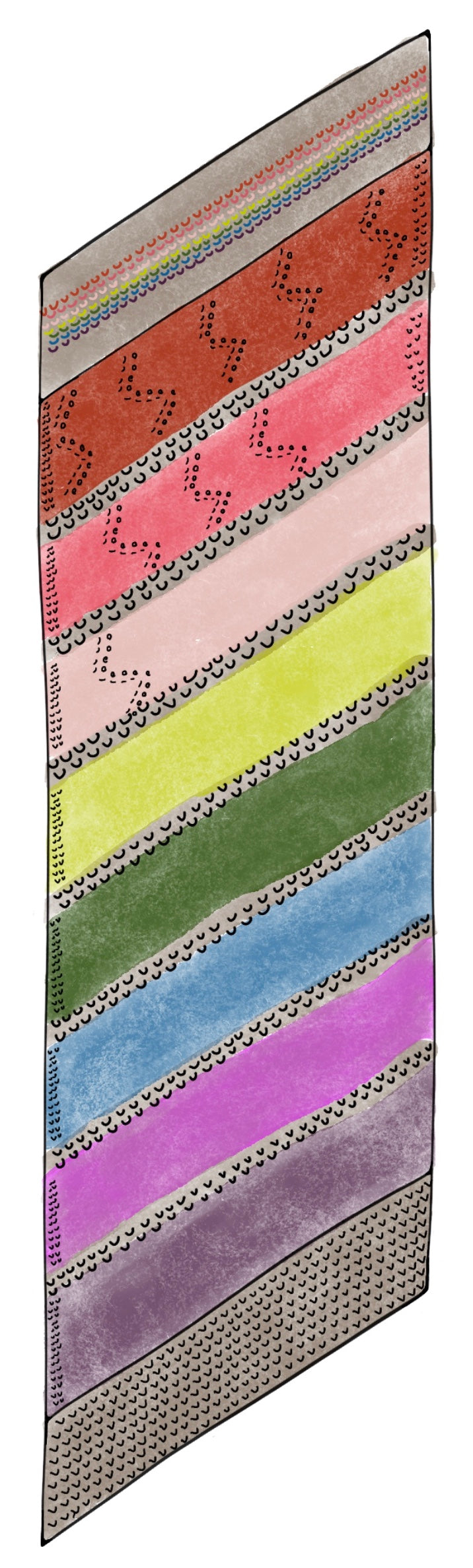 Paintbox Wrap PDF pattern - Little Skein Yarn